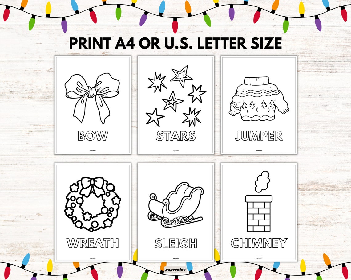 30 Children's Printable Christmas Colouring Pages Kids - Etsy