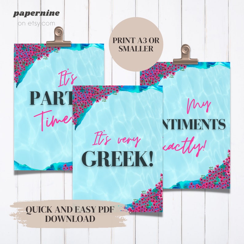 MAMMA MIA Inspired Printable Party Posters Digital Printable - Etsy
