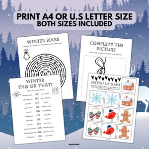 Ultimate Winter Themed Printable Activity Bundle Pack for Children 45 ...