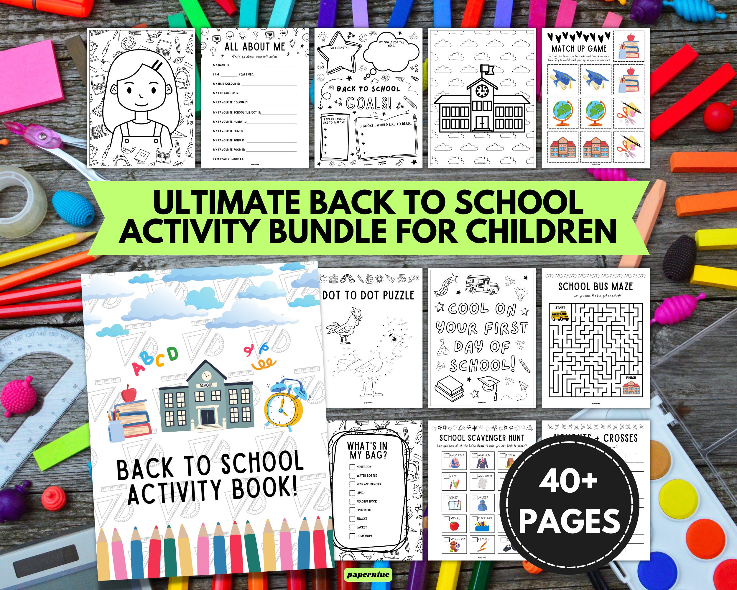 Ultimate Back to School Themed Printable Activity Bundle Pack for ...