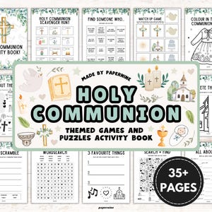 Holy Communion Activity Book: Christian Games & Puzzles (instant ...