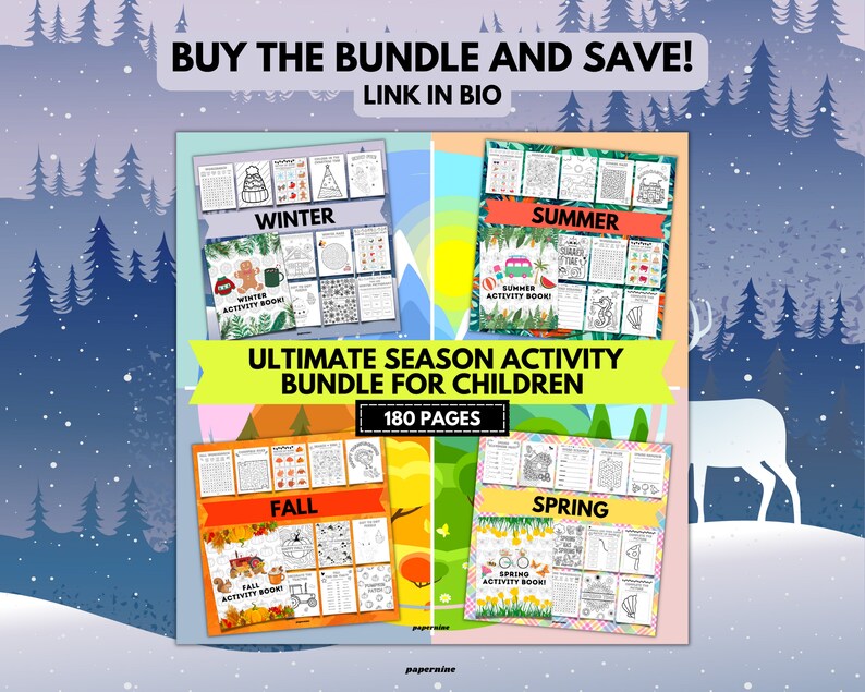 Ultimate Winter Themed Printable Activity Bundle Pack for Children 45 ...