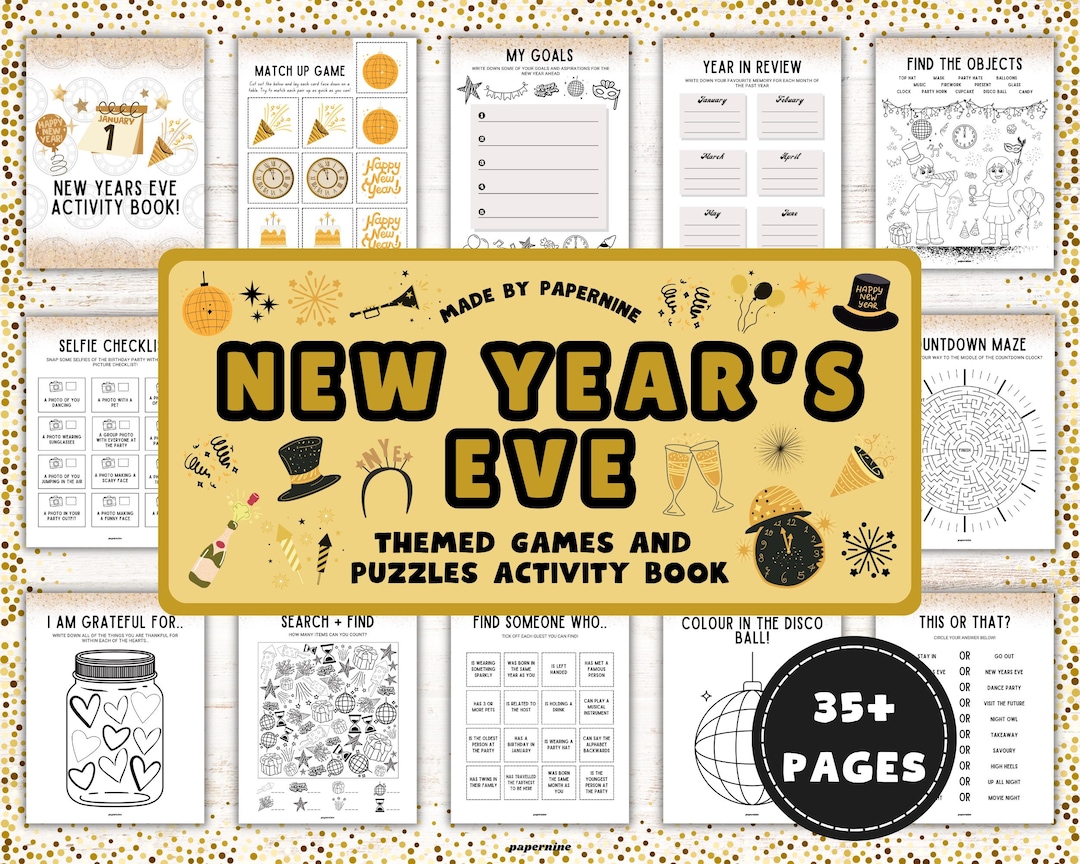 Ultimate New Year’s Eve Printable Activity Book for Kids | Fun Games ...