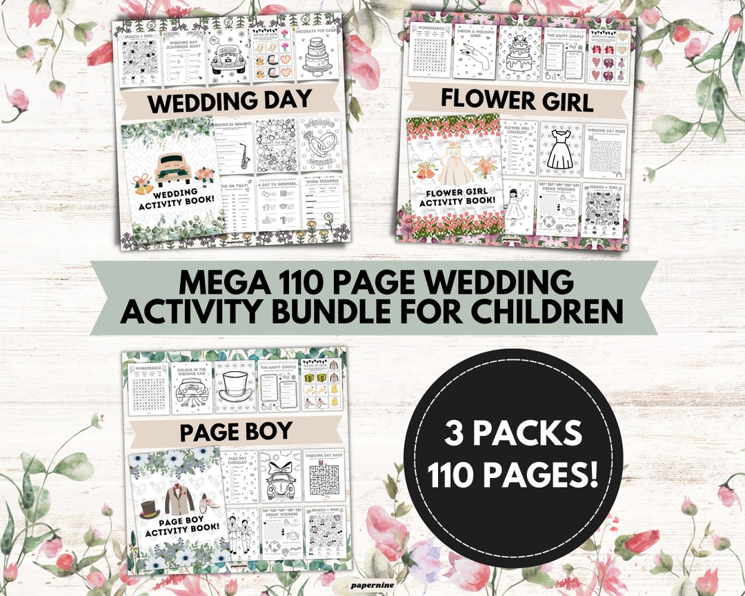 MEGA 110 Page Wedding Themed Printable Activity Bundle Pack for ...