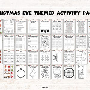 Ultimate Christmas Eve Printable Activity Book for Kids | Holiday Games ...