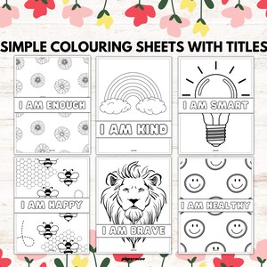 20 Childrens Positive Affirmations Printable Colouring Pages School ...