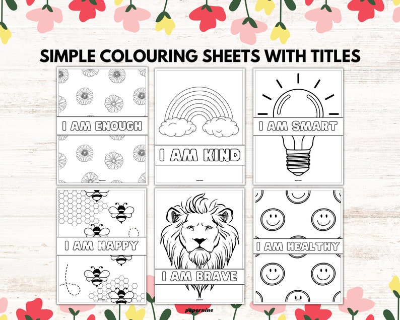 20 Childrens Positive Affirmations Printable Colouring Pages School ...