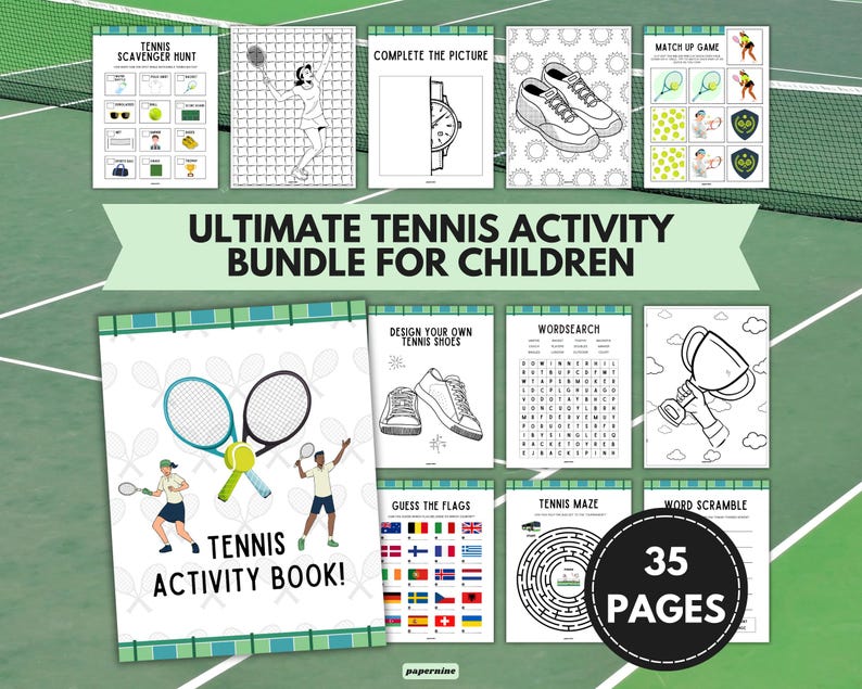 Ultimate Tennis Printable Activity Book for Kids | Fun Games, Puzzles ...
