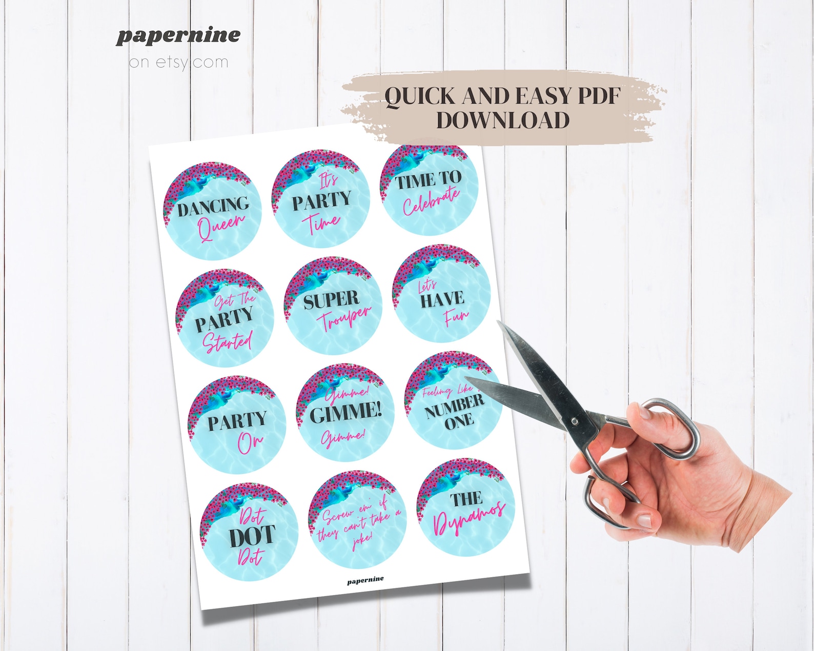 Mamma Mia Cake Toppers: Abba-themed Party Decorations (instant Download ...