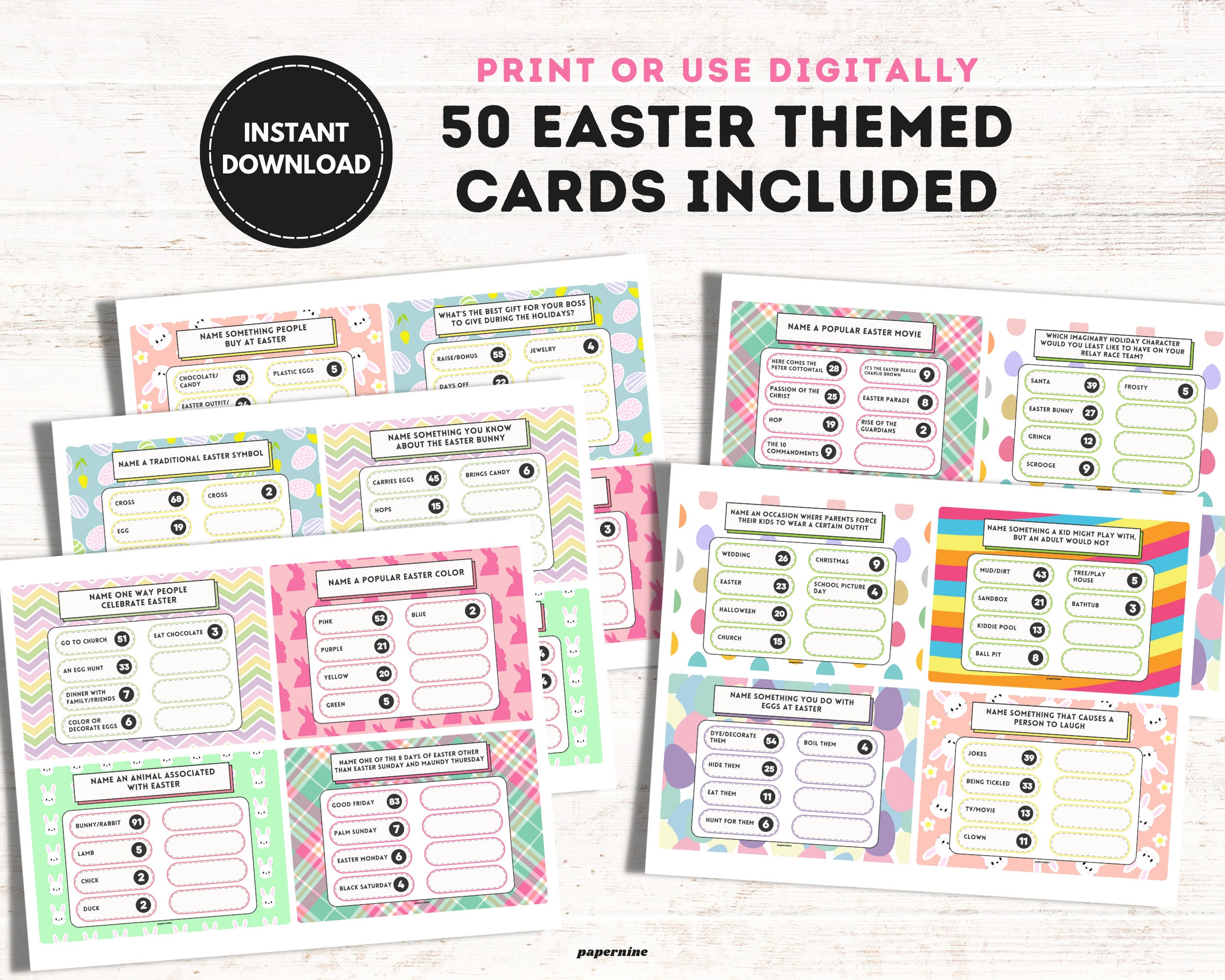 Easter Family Feud Game: Fun Printable Party Activity (instant Download ...