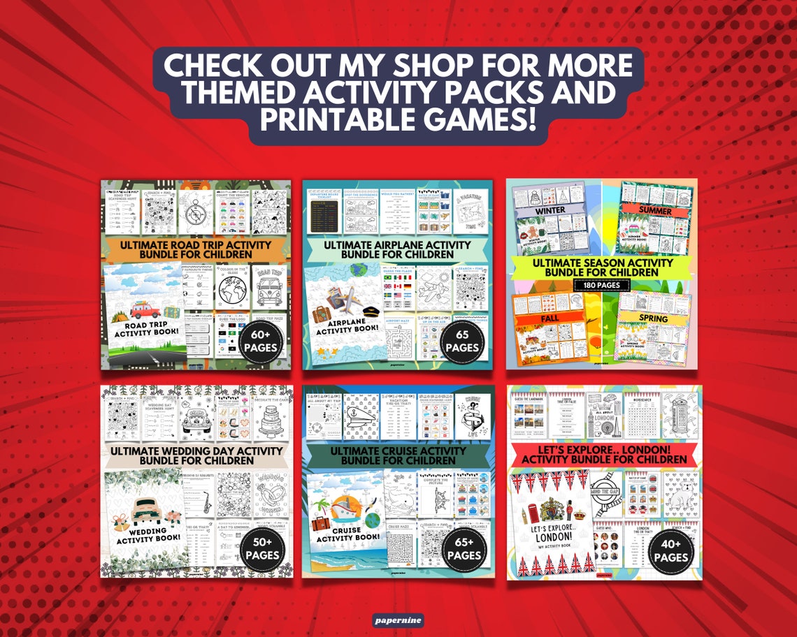 Ultimate Superheroes Activity Bundle Pack for Children 45 Pages Party ...