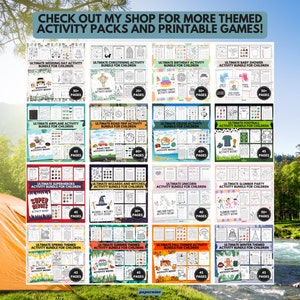 Ultimate Camping Trip Themed Printable Activity Bundle Pack for ...