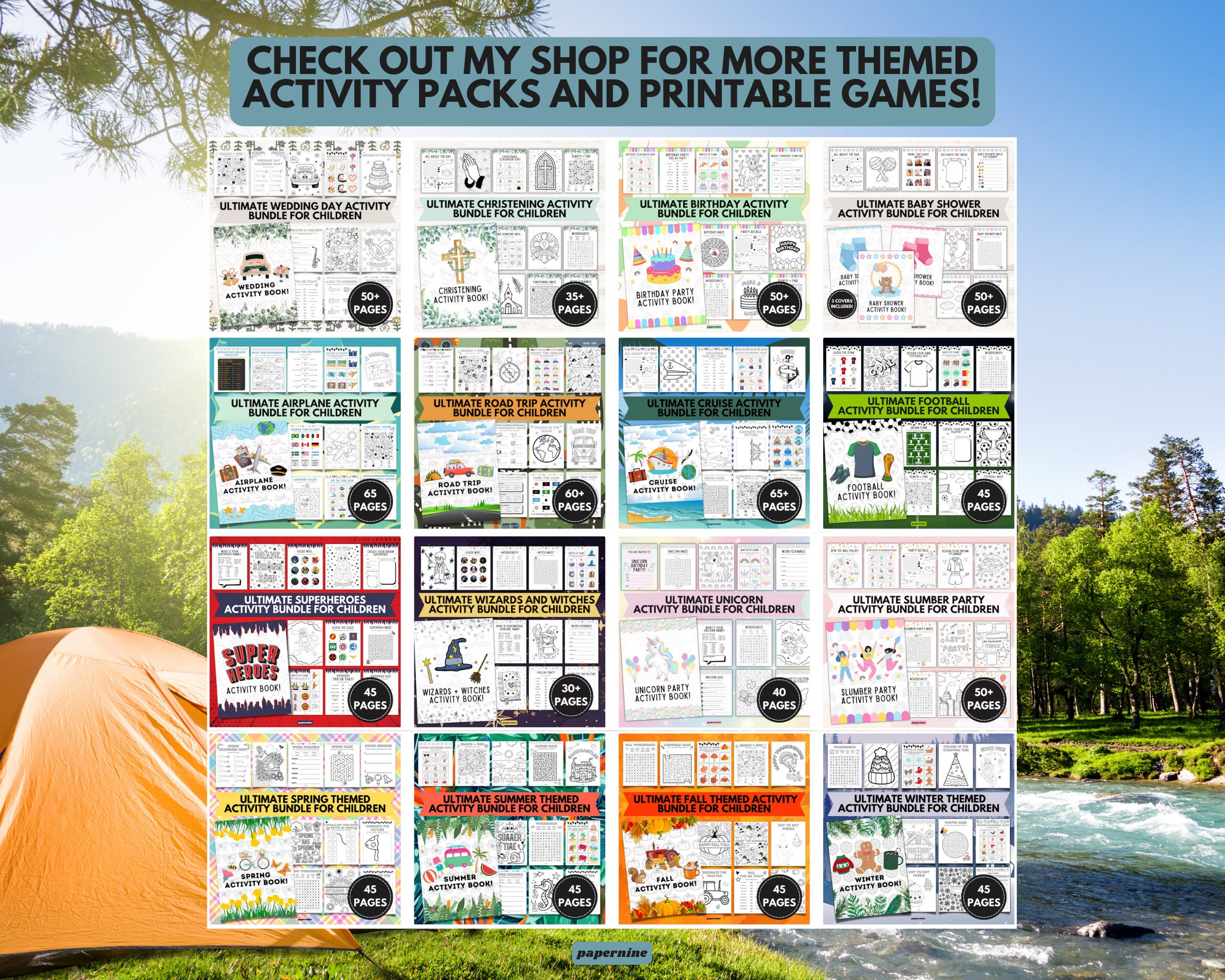 Ultimate Camping Trip Themed Printable Activity Bundle Pack for ...