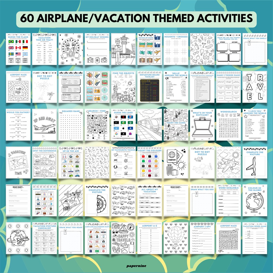 Ultimate Airplane Themed Printable Activity Bundle Pack for - Etsy UK
