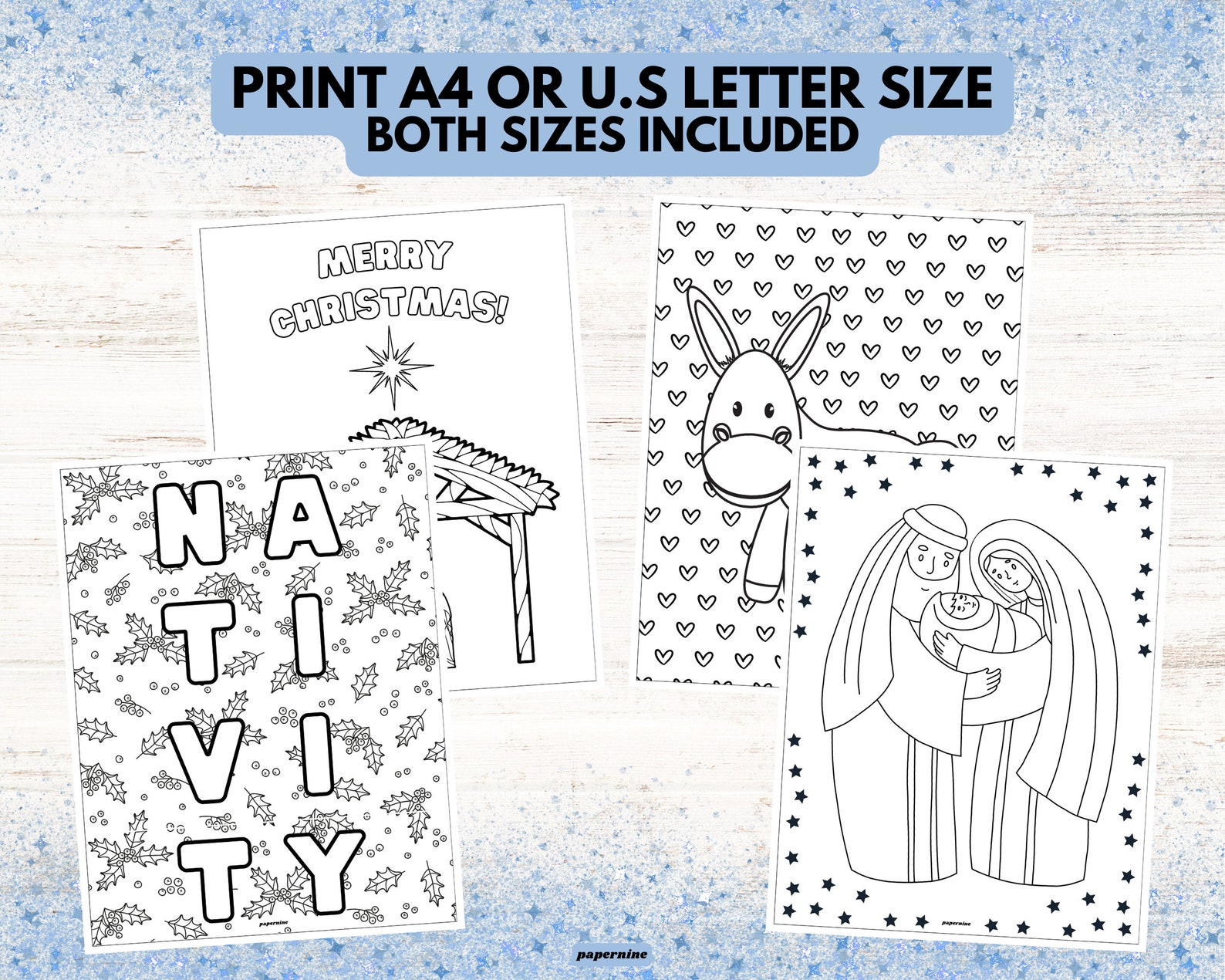 Christmas Nativity Printable Colouring Pages for Children 10 Pages ...