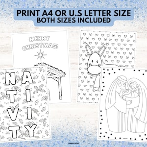 Christmas Nativity Printable Colouring Pages for Children 10 Pages ...