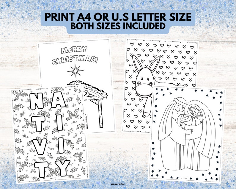 Christmas Nativity Printable Colouring Pages for Children 10 Pages ...