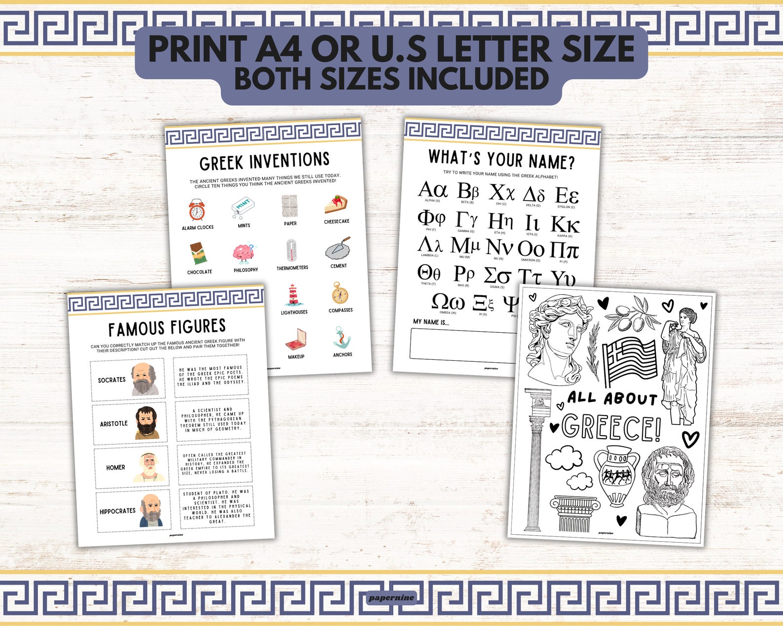 Ultimate Ancient Greece Themed Printable Games Activity Bundle 40 Pages ...