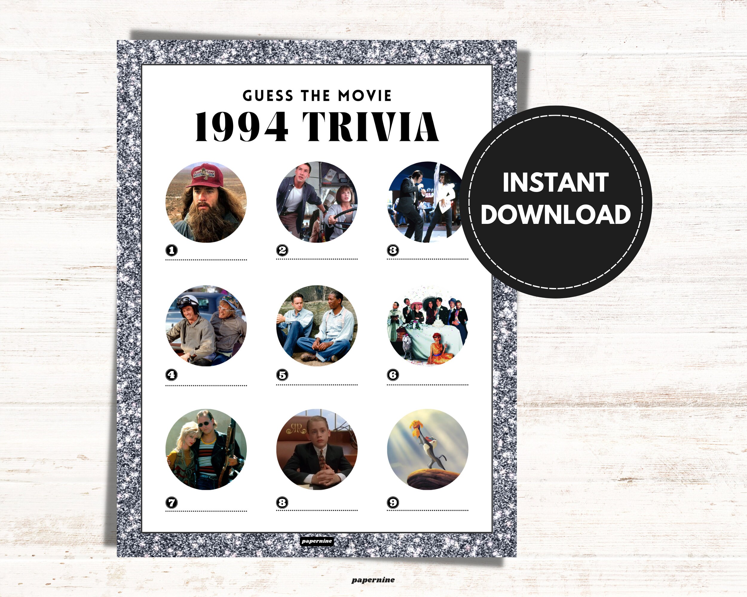 Guess the Movie 1994 Trivia Born in 1994 Printable 30th - Etsy