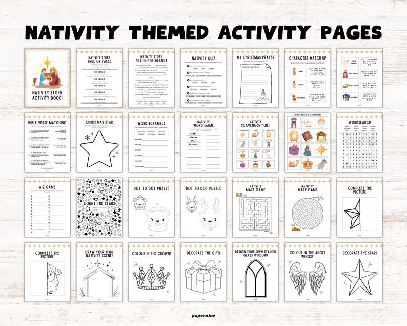Ultimate Christmas Nativity Story Printable Activity Bundle 40 Pages ...