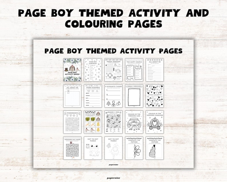 Wedding Printable Activity Book for Kids: Party Games, Puzzles ...