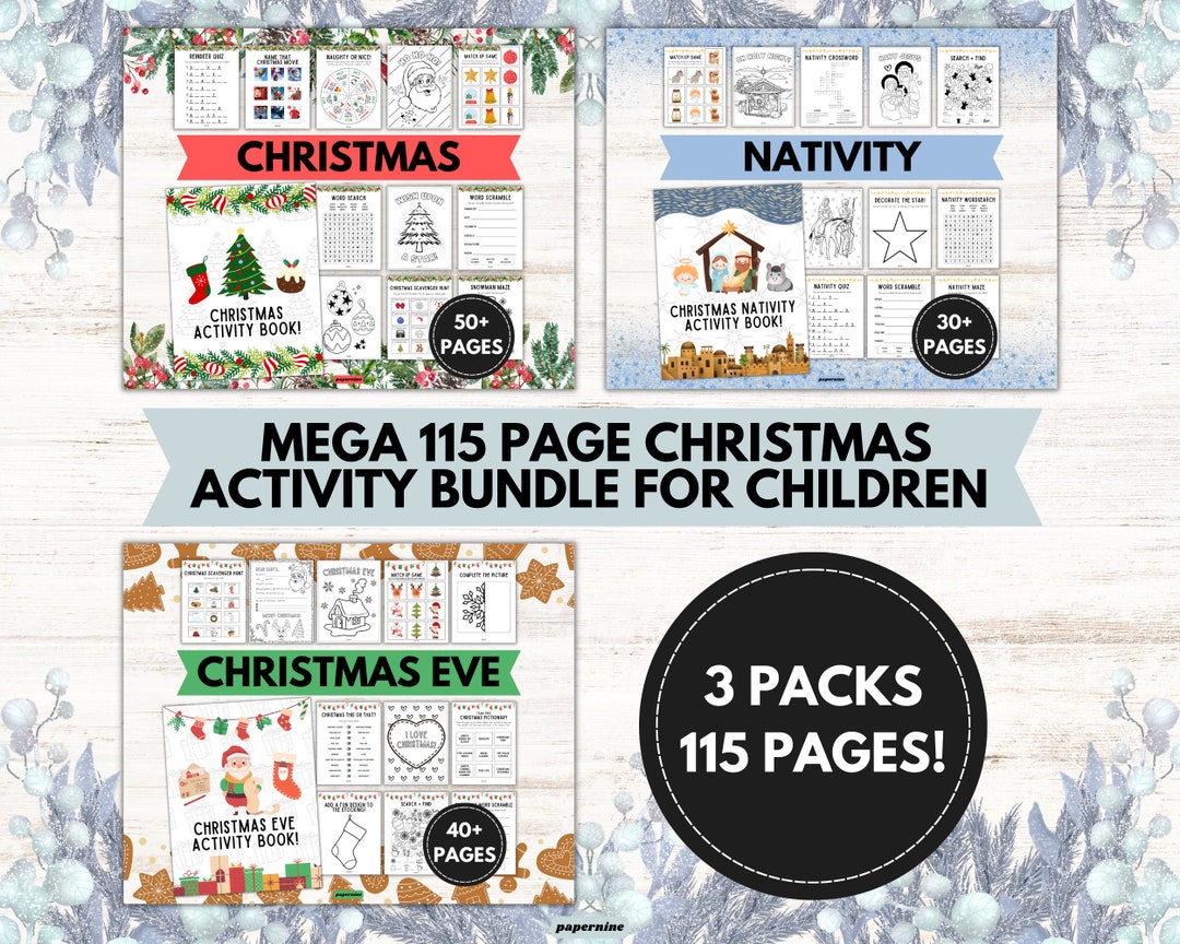 MEGA 115 Page Christmas Printable Activity Bundle Pack for Children ...