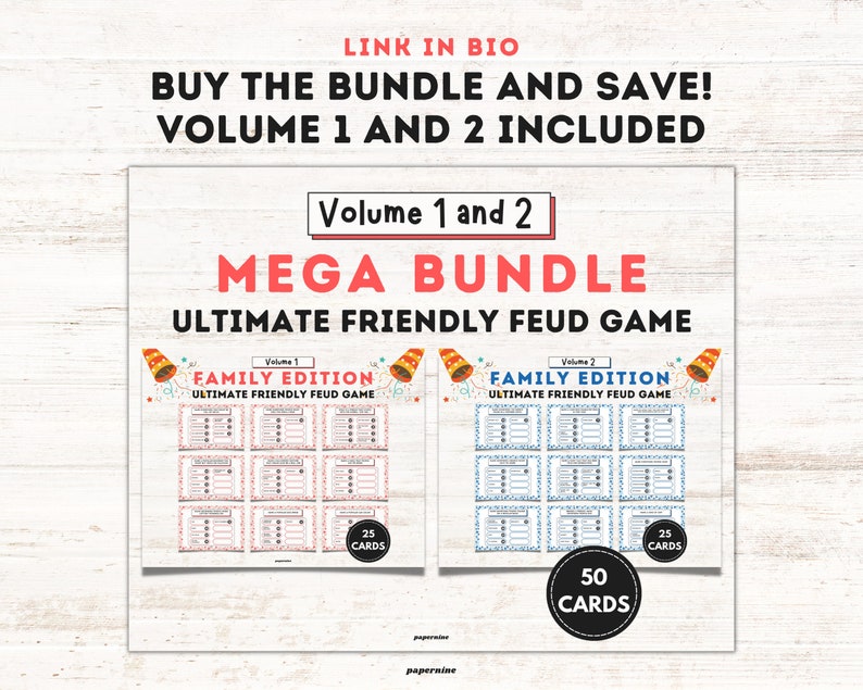 Family Feud Game: Trivia Night Fun (instant Download) - Etsy