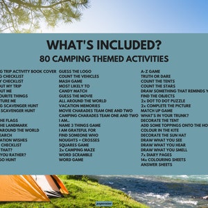 Ultimate Camping Trip Themed Printable Activity Bundle Pack for ...