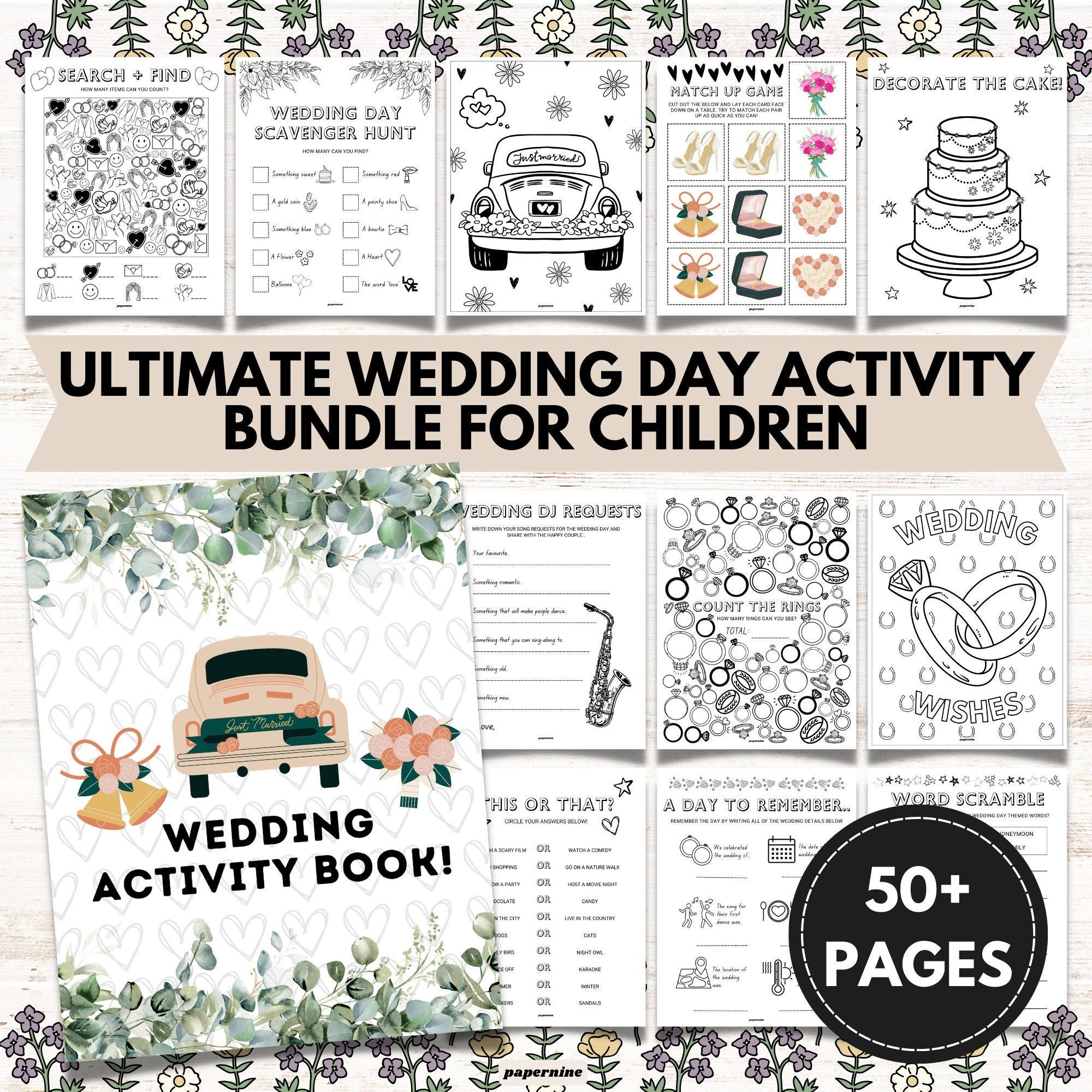 Ultimate Wedding Day Themed Printable Activity Bundle Pack for - Etsy UK