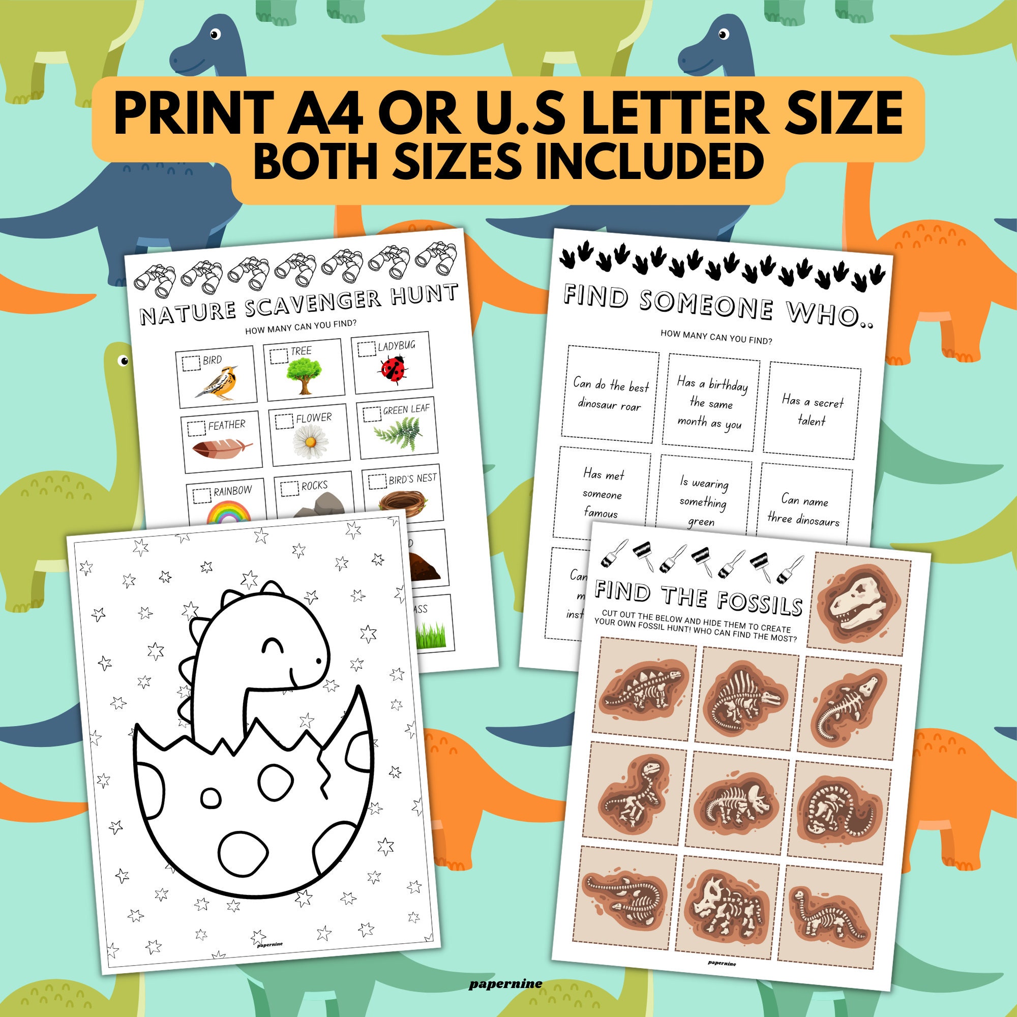 Ultimate Dinosaur Themed Printable Activity Bundle Pack for - Etsy