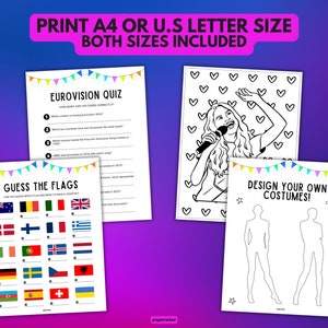 Ultimate Eurovision Themed Printable Games Activity Bundle 40 Pages ...