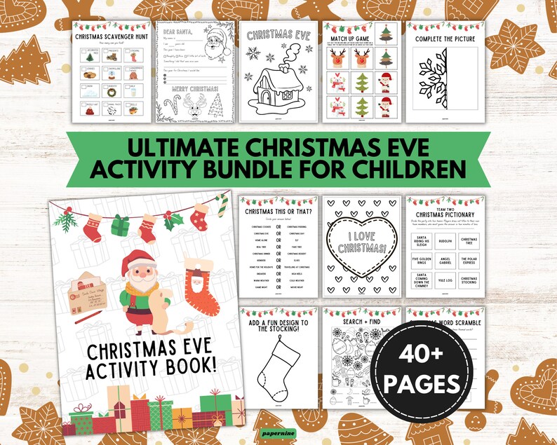 Ultimate Christmas Eve Printable Activity Bundle for Children 40 Pages ...