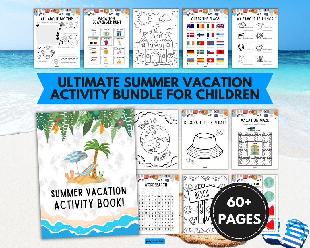 Ultimate Summer Vacation Themed Printable Activity Bundle Pack for ...