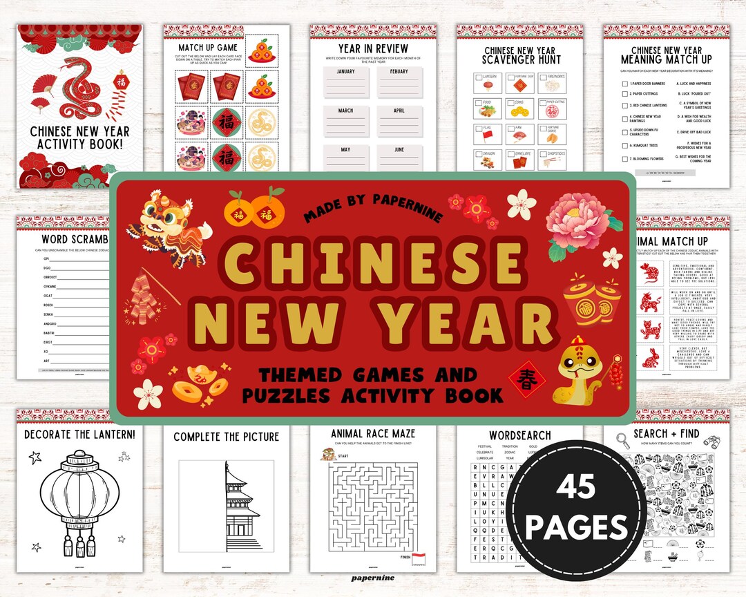 Ultimate Chinese New Year Printable Activity Book for Kids | Zodiac Fun ...