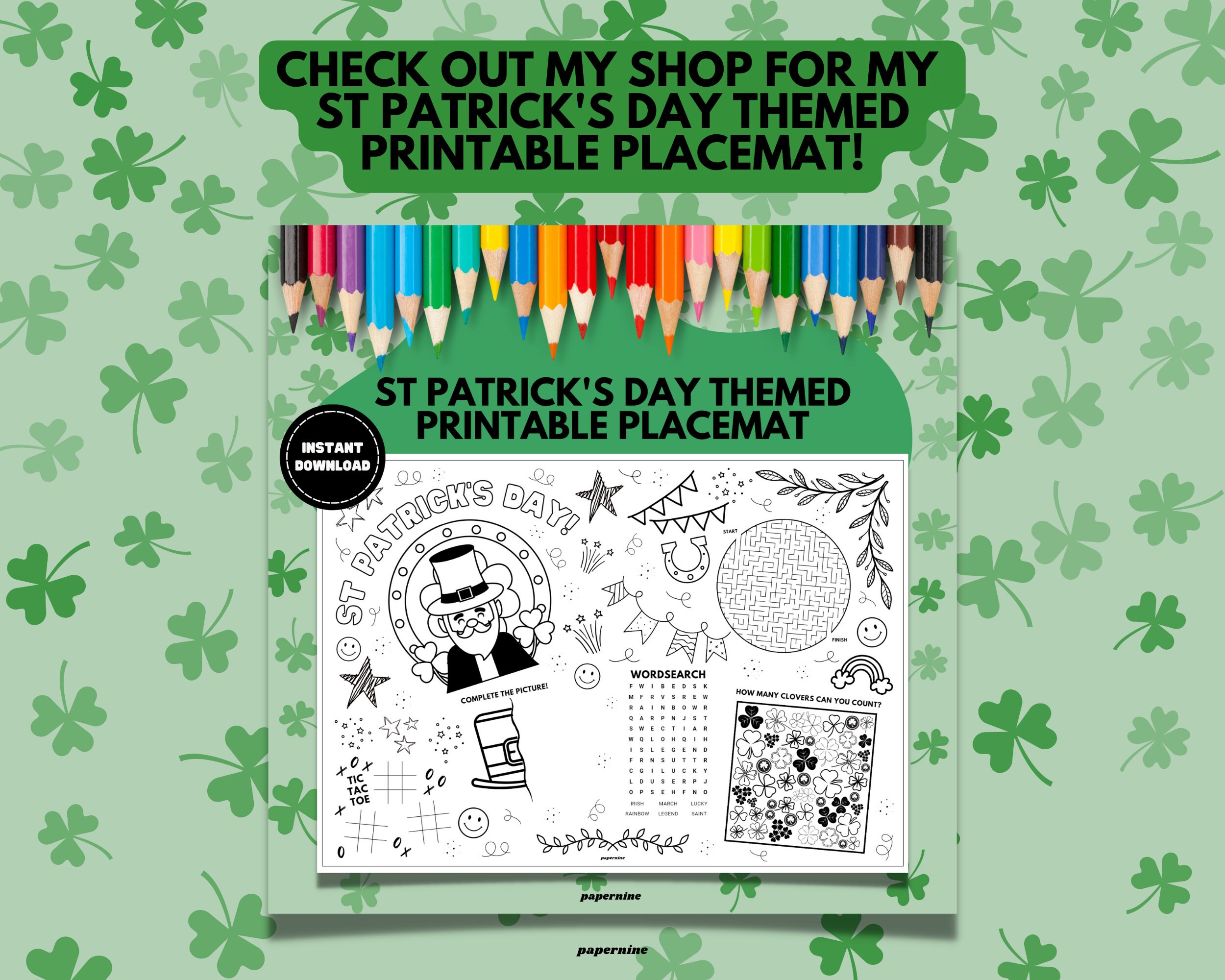 35 Page St Patrick's Day Themed Printable Activity Bundle Pack Saint ...
