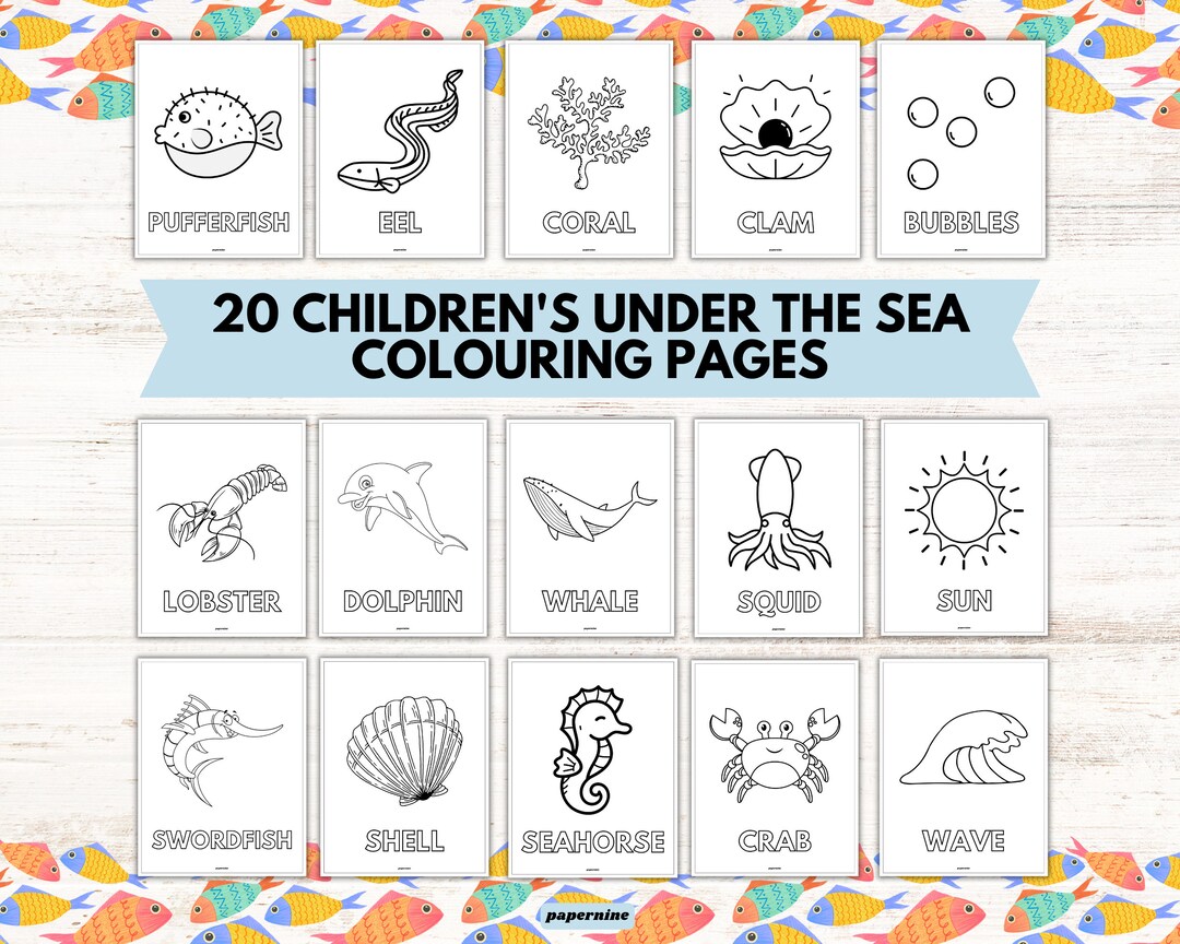 20 Children's Under the Sea Printable Colouring Pages, Doodle Kids ...
