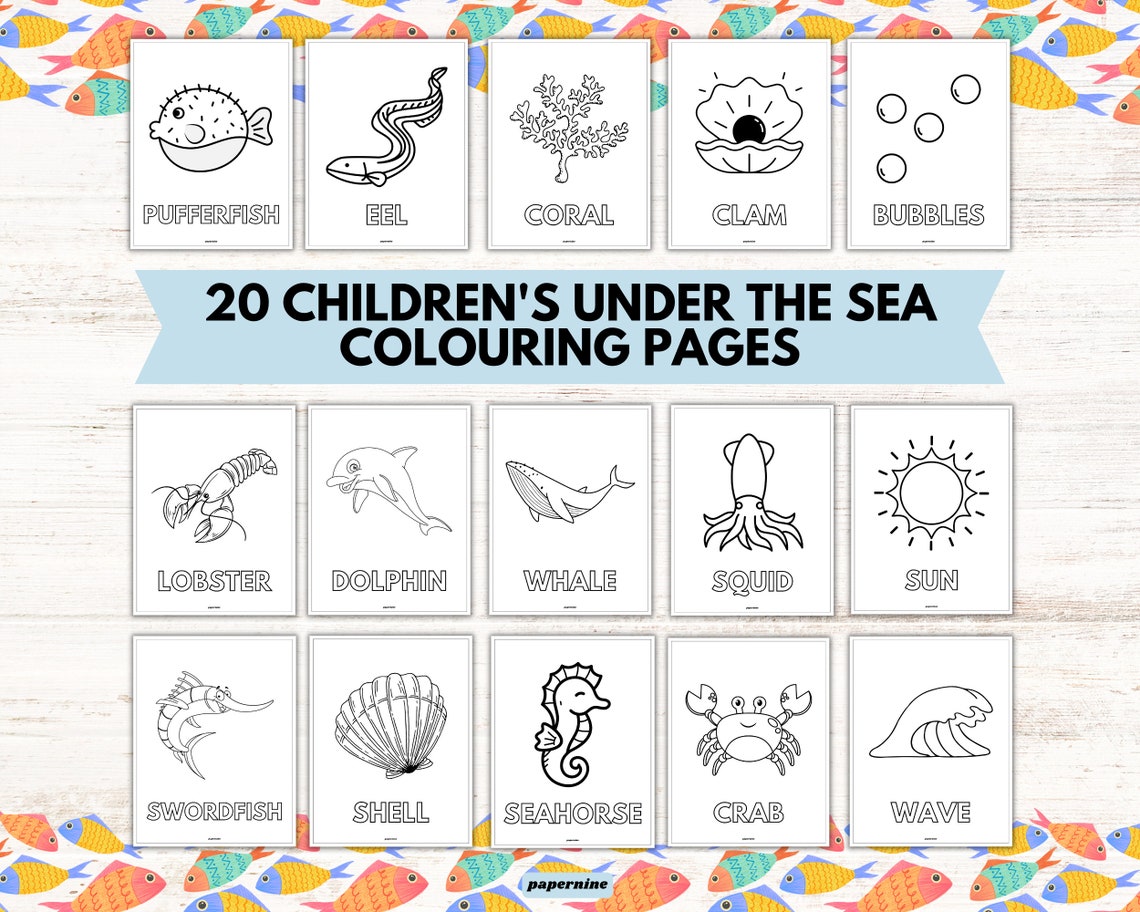 20 Children's Under the Sea Printable Colouring Pages, Doodle Kids ...