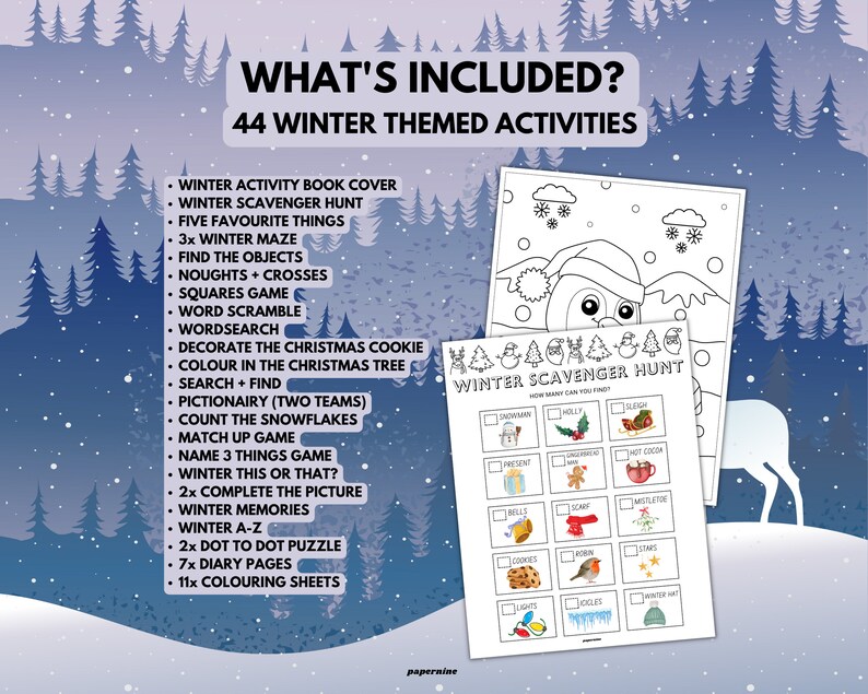 Ultimate Winter Themed Printable Activity Bundle Pack for Children 45 ...