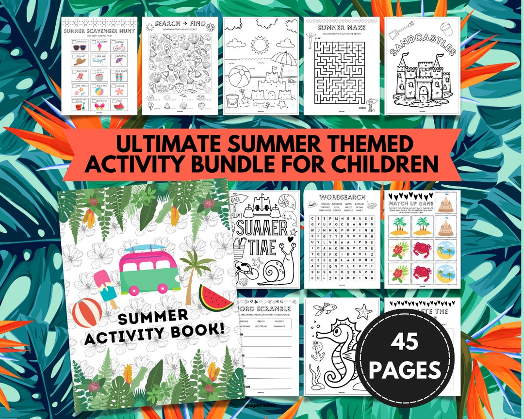 Ultimate Summer Themed Printable Activity Bundle Pack for Children 45 ...