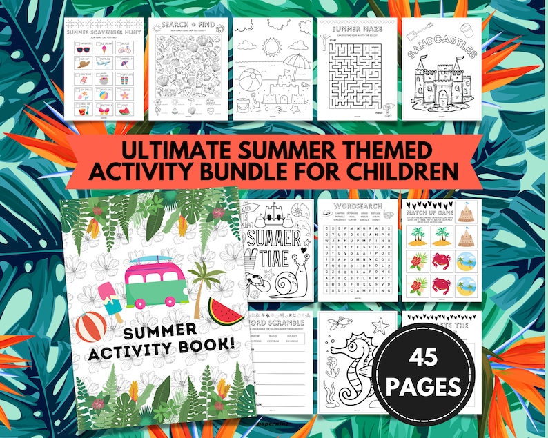 Ultimate Summer Themed Printable Activity Bundle Pack for Children 45 ...