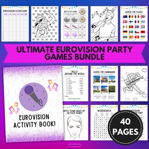 Ultimate Eurovision Themed Printable Games Activity Bundle 40 Pages ...
