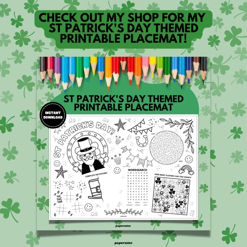35 Page St Patrick's Day Themed Printable Activity Bundle - Etsy