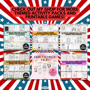 Ultimate 4th July Themed Printable Activity Bundle Pack for Children 30 ...