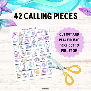 50 Mermaid Bingo Cards Birthday Party Bingo Printable Activity Kids ...