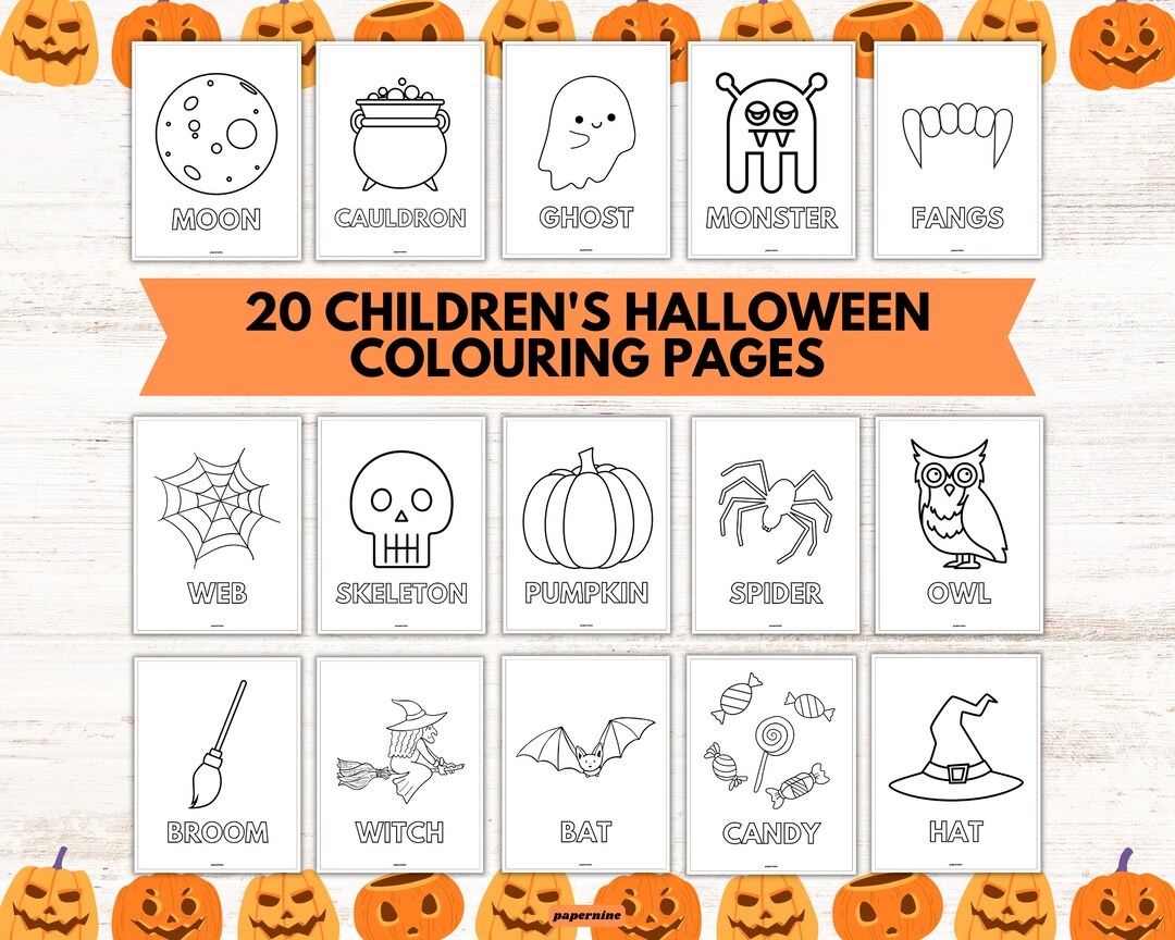 20 Children's Halloween Printable Colouring Pages, Doodle Kids ...