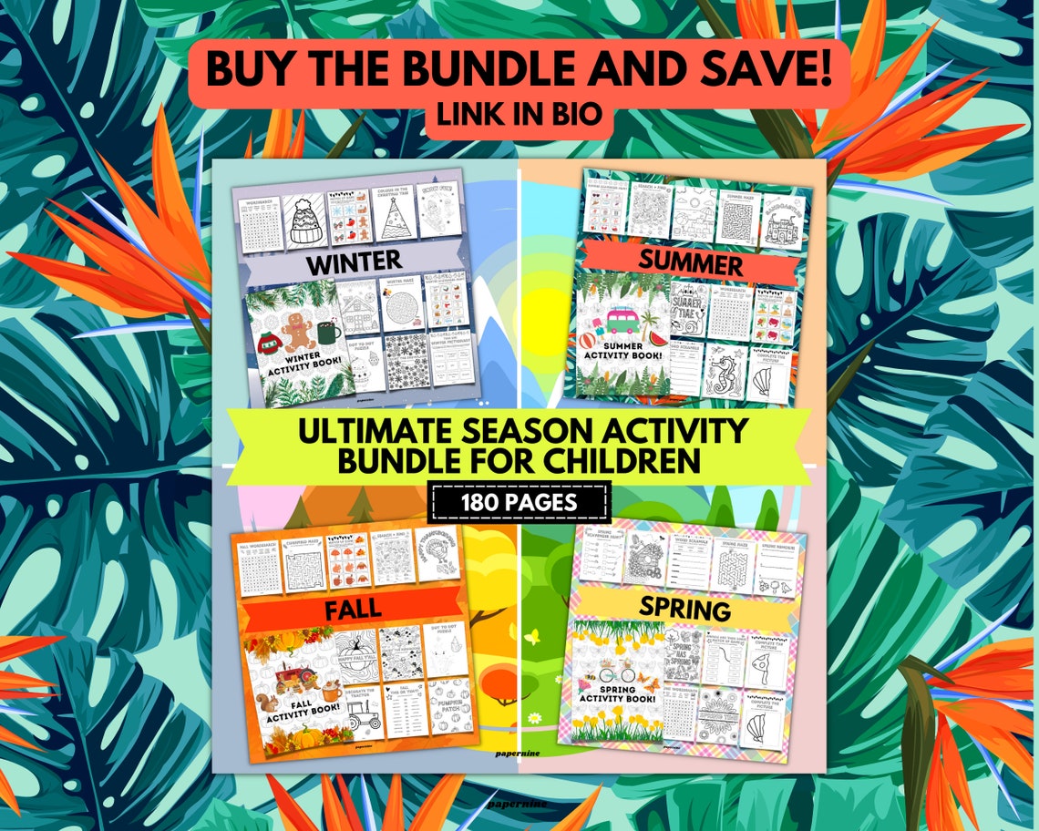 Ultimate Summer Themed Printable Activity Bundle Pack for Children 45 ...