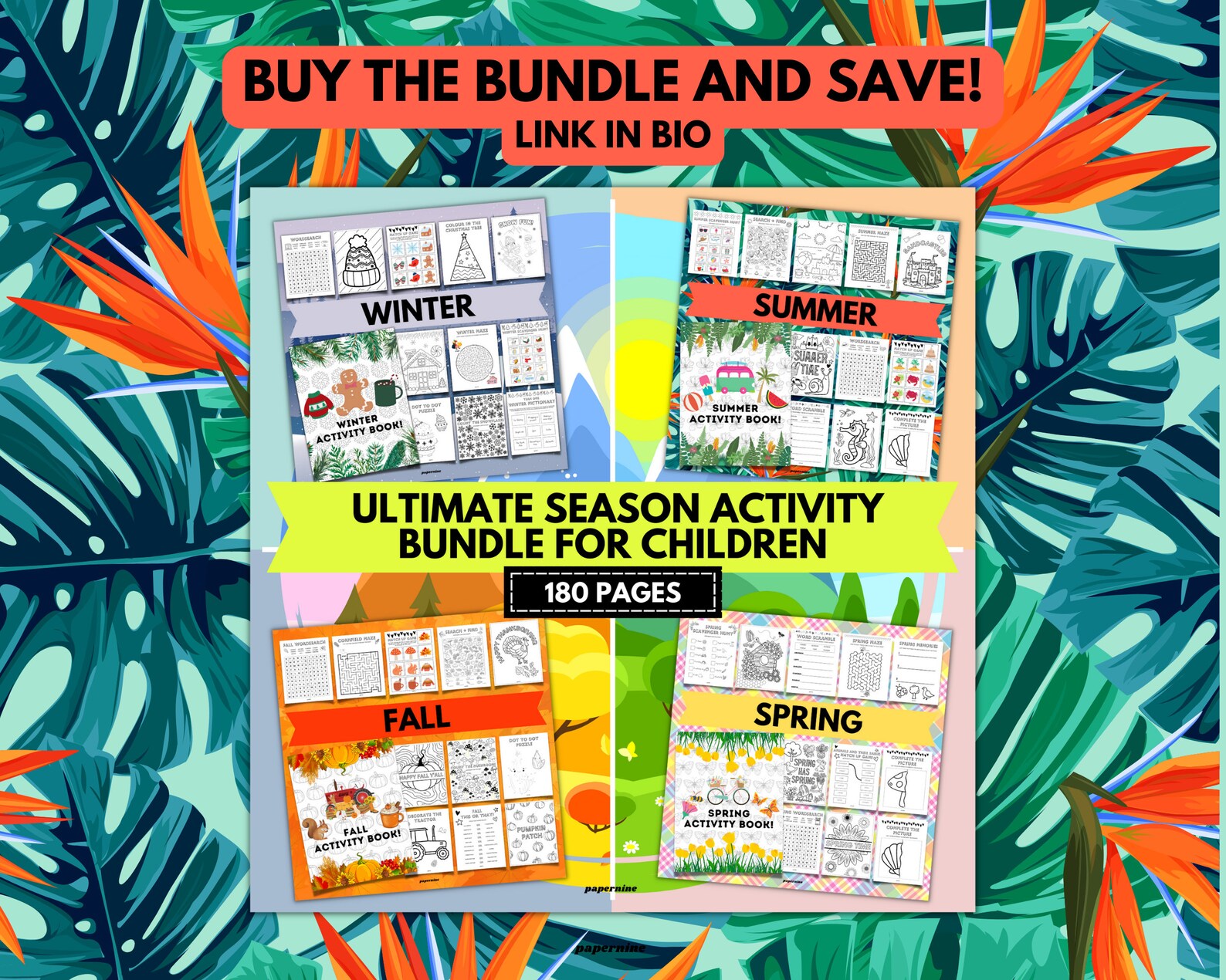 Ultimate Summer Themed Printable Activity Bundle Pack for Children 45 ...