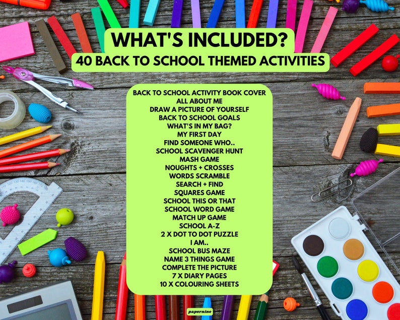 Ultimate Back to School Themed Printable Activity Bundle Pack for ...