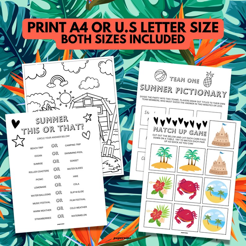Ultimate Summer Themed Printable Activity Bundle Pack for - Etsy