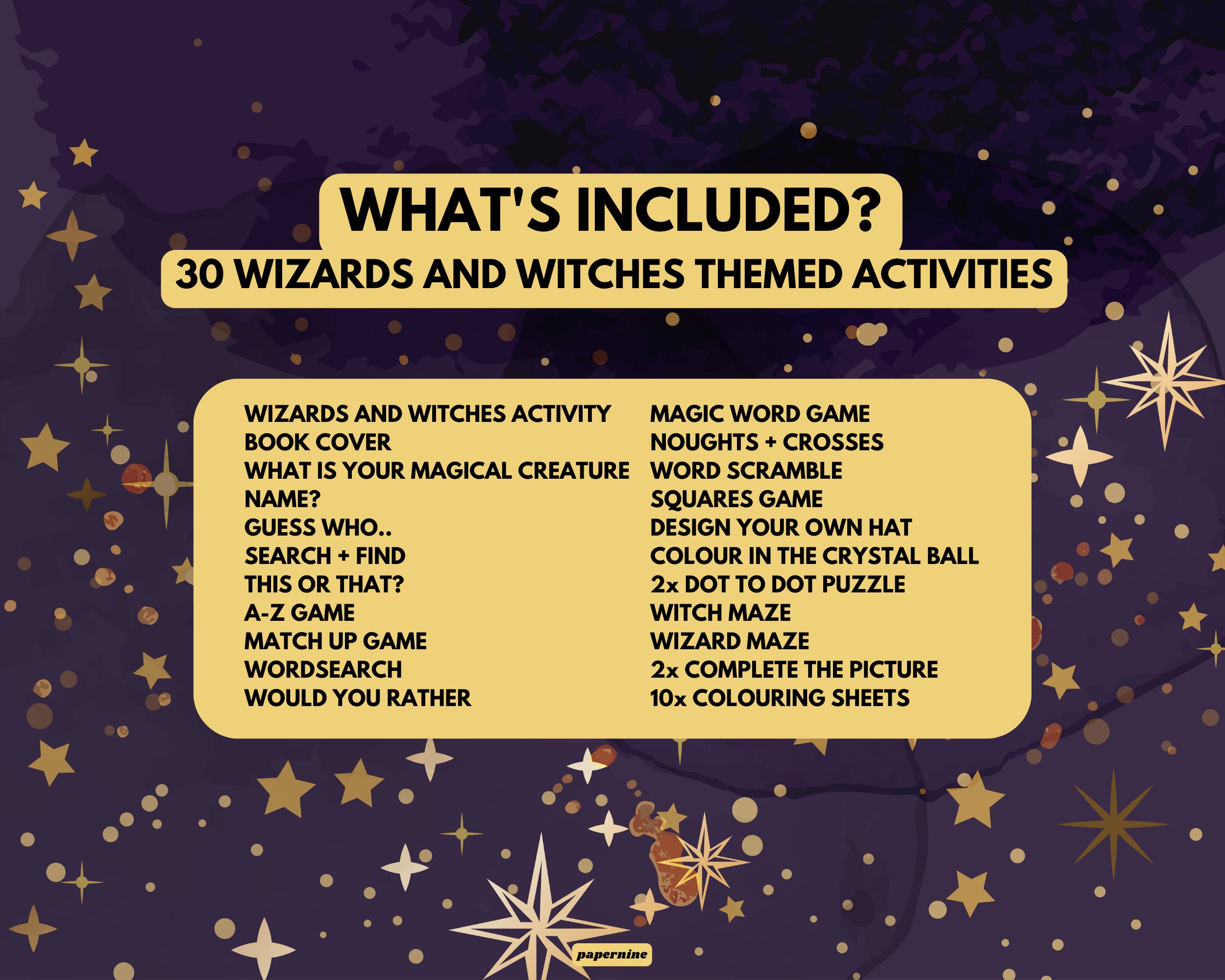 Ultimate Wizards and Witches Themed Printable Activity Bundle Pack for ...